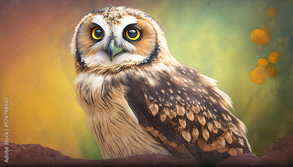 Spotted owle is a small predator bird. Is showing love and bonding ...