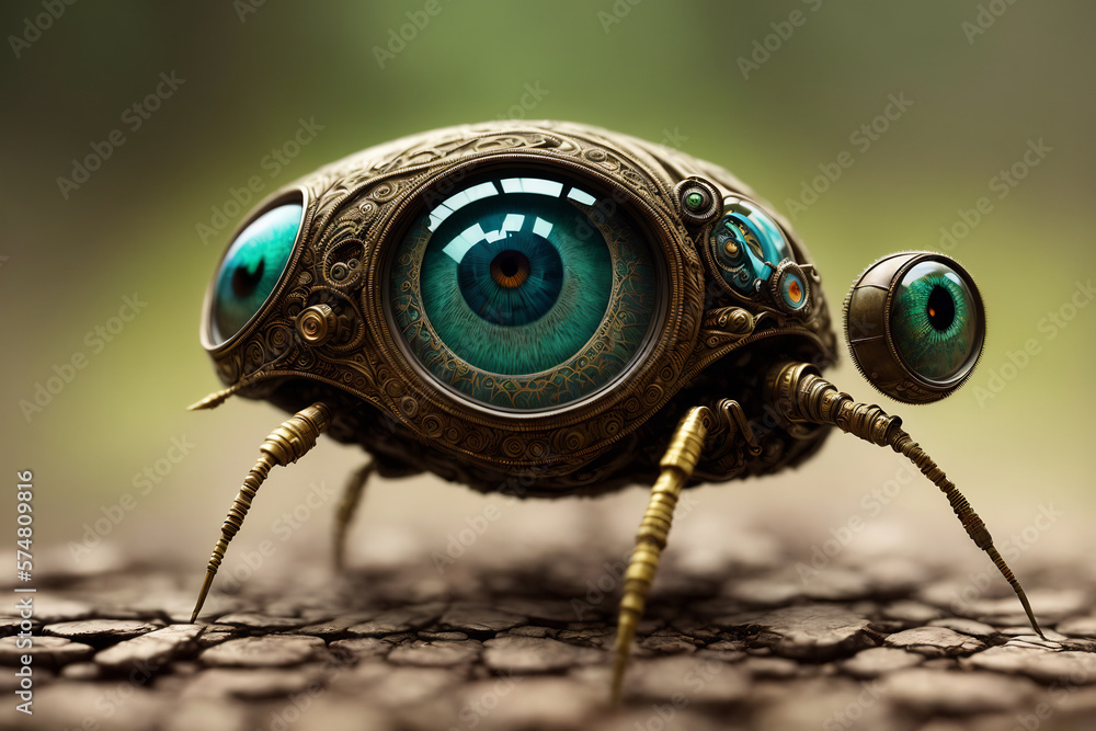 A close up of a weird creepy disturbing creature with spikes, teeth and ...