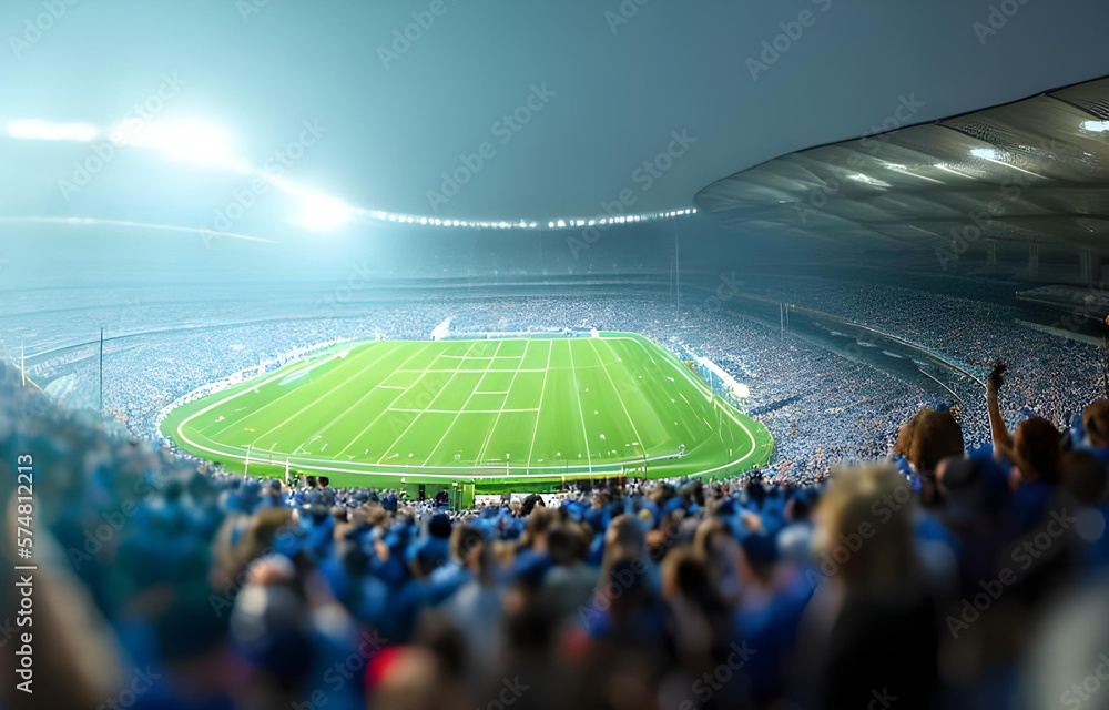 Cinematic Football stadium background with full of crowded audience ...