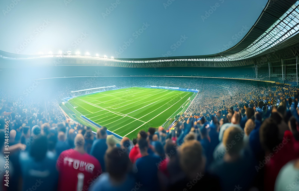Cinematic Football stadium background with full of crowded audience ...
