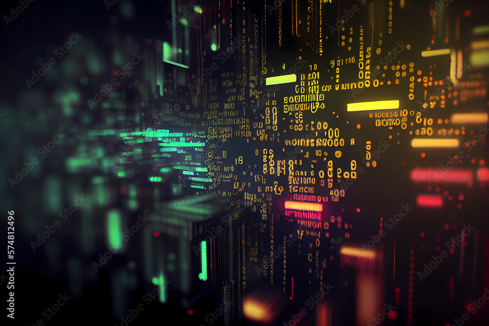 3d Render Abstract Technology Background With Glitched Code Concept Of A Programming And It