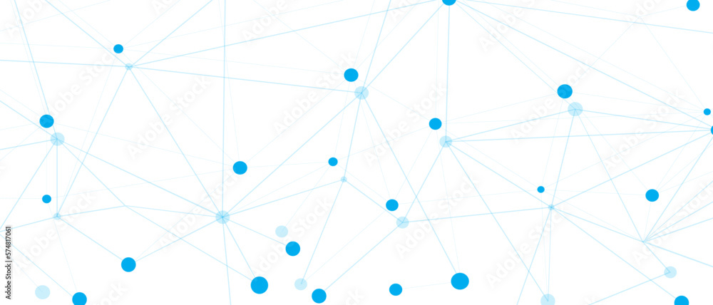 Blue network. Abstract connection on white background. Network ...