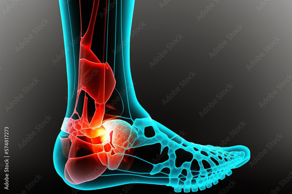 X-ray of ankle strain. Stock Illustration | Adobe Stock