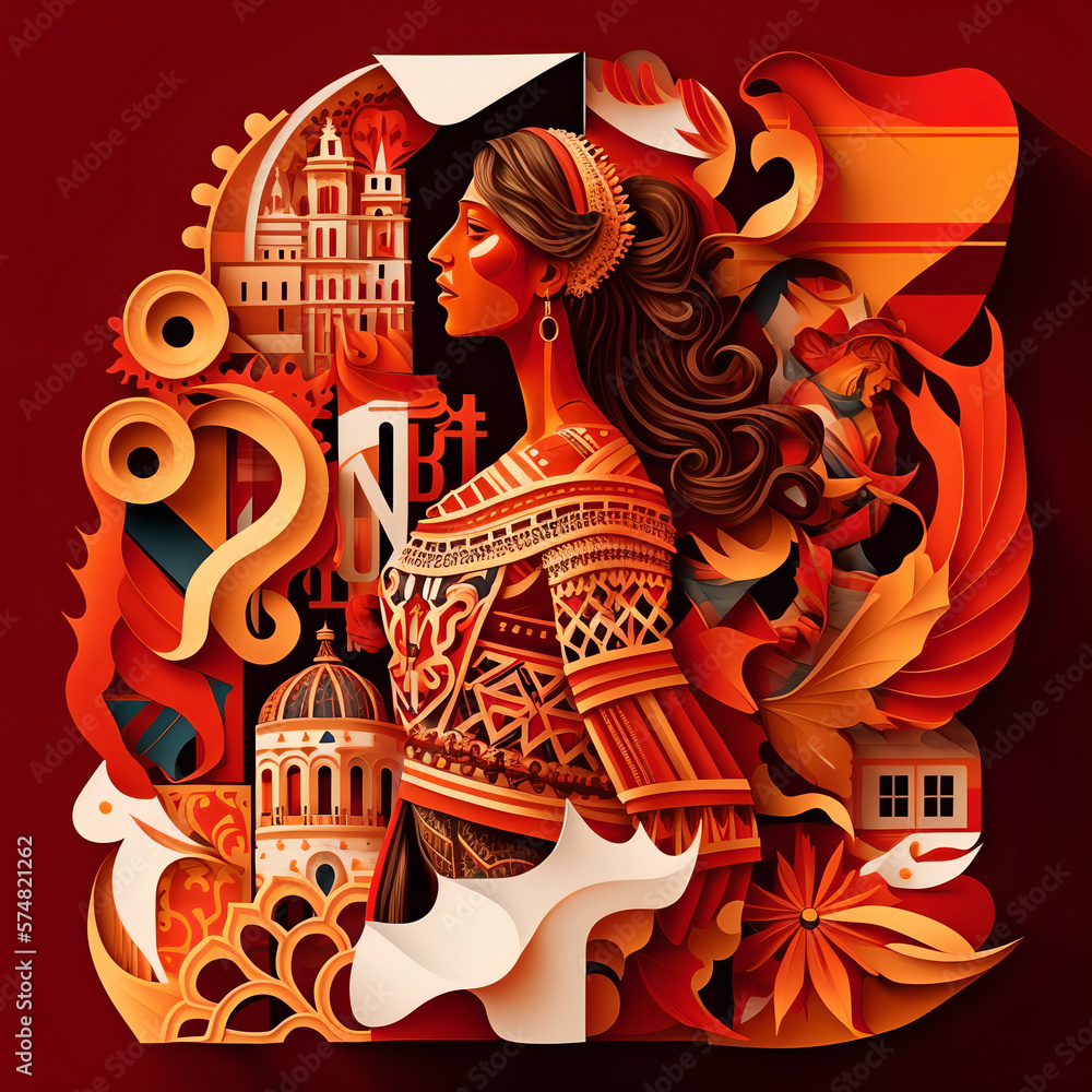 Vibrant culture of Spain, featuring flamenco dancers, bullfighting ...