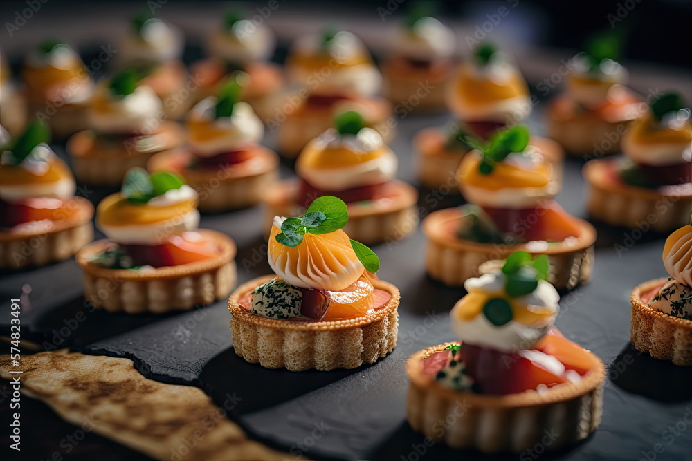 realistic of buffet food, catering food party at restaurant, Made by AI,Artificial intelligence ...