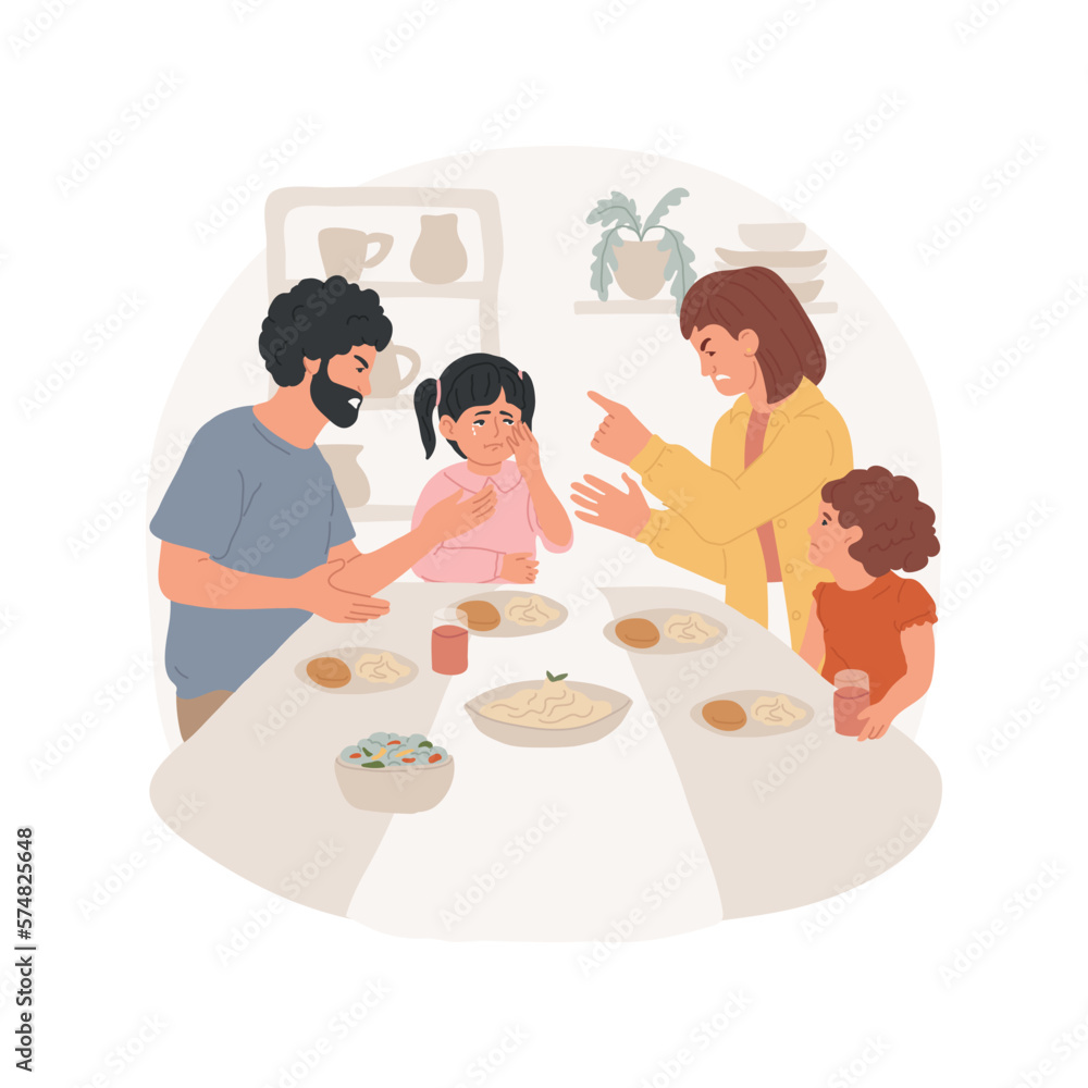 Bickering isolated cartoon vector illustration. Angry parents quarrel ...