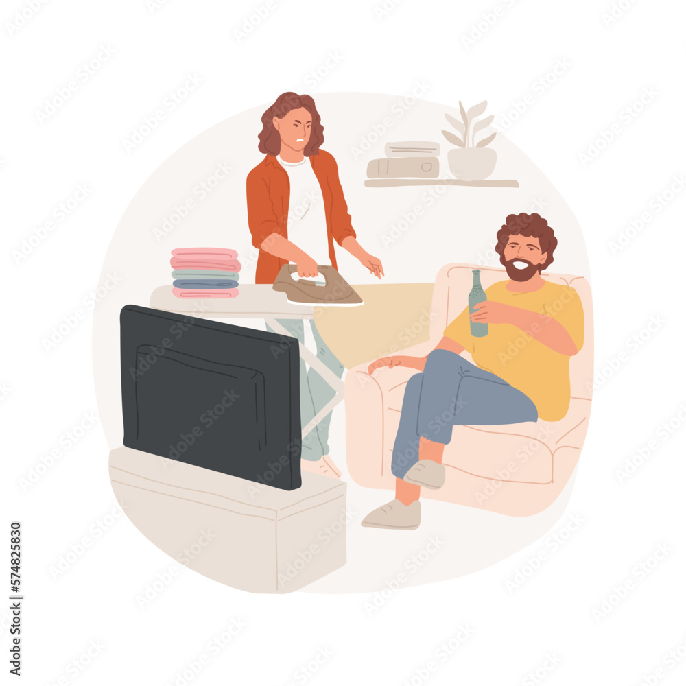 Lazy father isolated cartoon vector illustration. Lazy man laying on a ...
