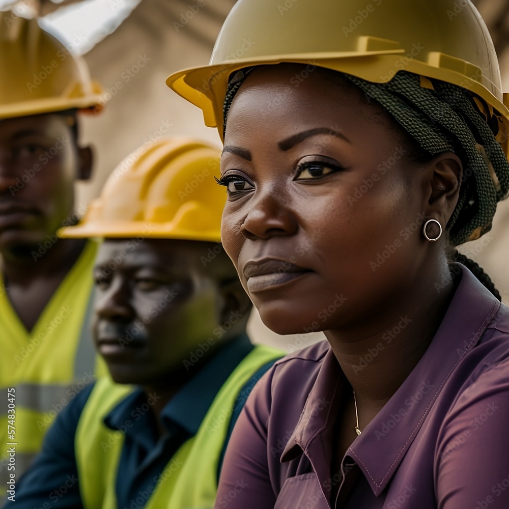 Generative AI. The portrait of Female engineer Stock Illustration ...