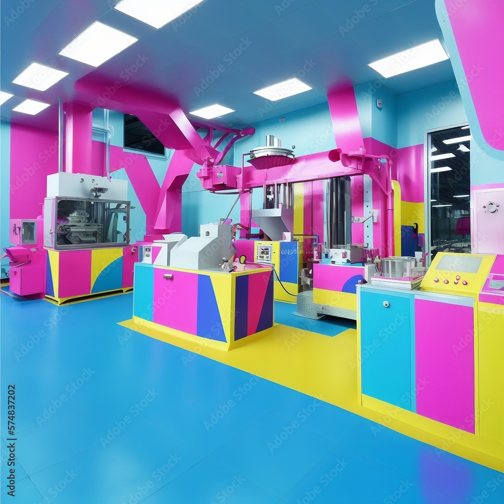 modern, bright, production buildings of confectionery, chocolate ...