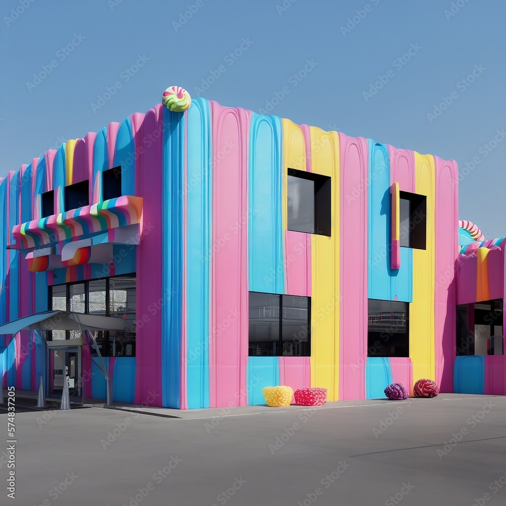 modern, bright, production buildings of confectionery, chocolate ...