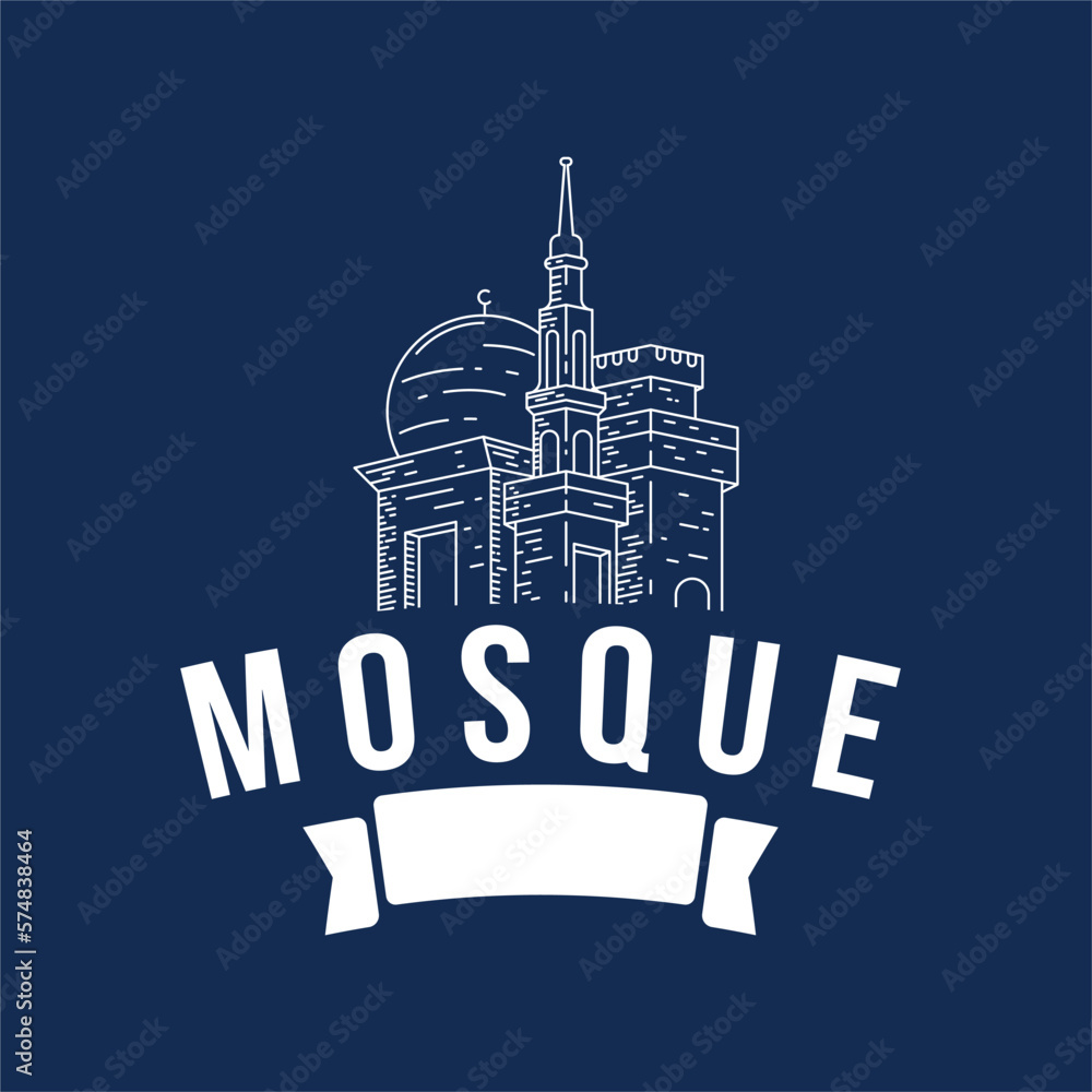 Mosque logo design. Islamic place of worship logo Stock Vector | Adobe ...