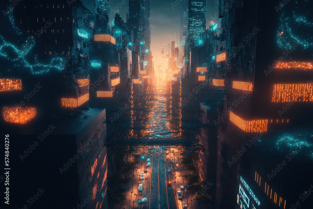 Concept of a smart city and communication network. electronic ...