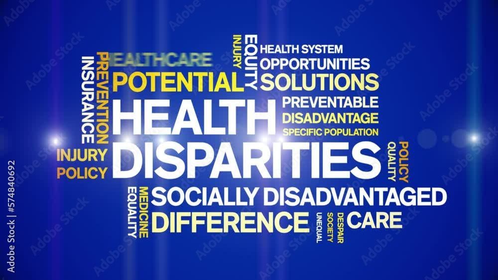 Health Disparities animated tag word cloud;text design animation ...