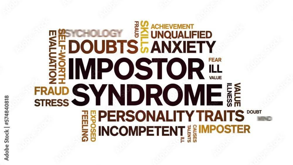 impostor syndrome animated tag word cloud;text design animation kinetic ...