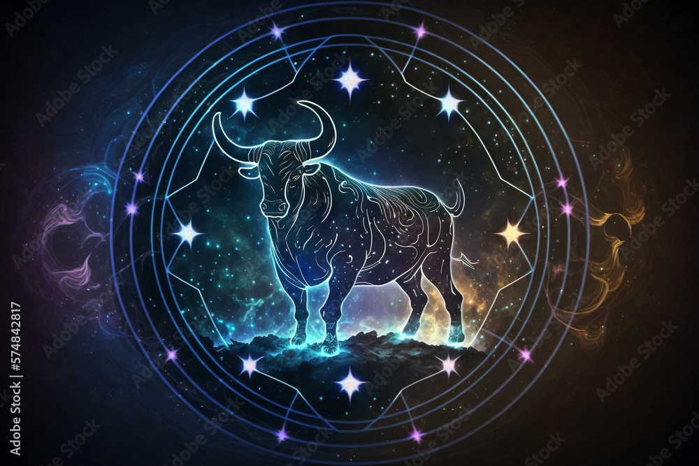 Taurus The Bull Zodiac sign Constellation on space background wallpaper ...