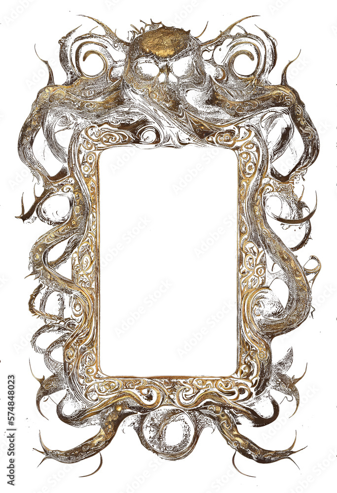 Ilustrace „transparent Chuthulu monster of the deep gilded tentacles ...