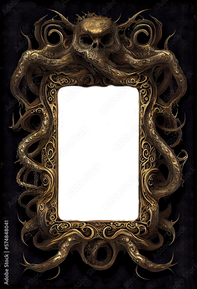 transparent Chuthulu monster of the deep gilded tentacles matte gold ...