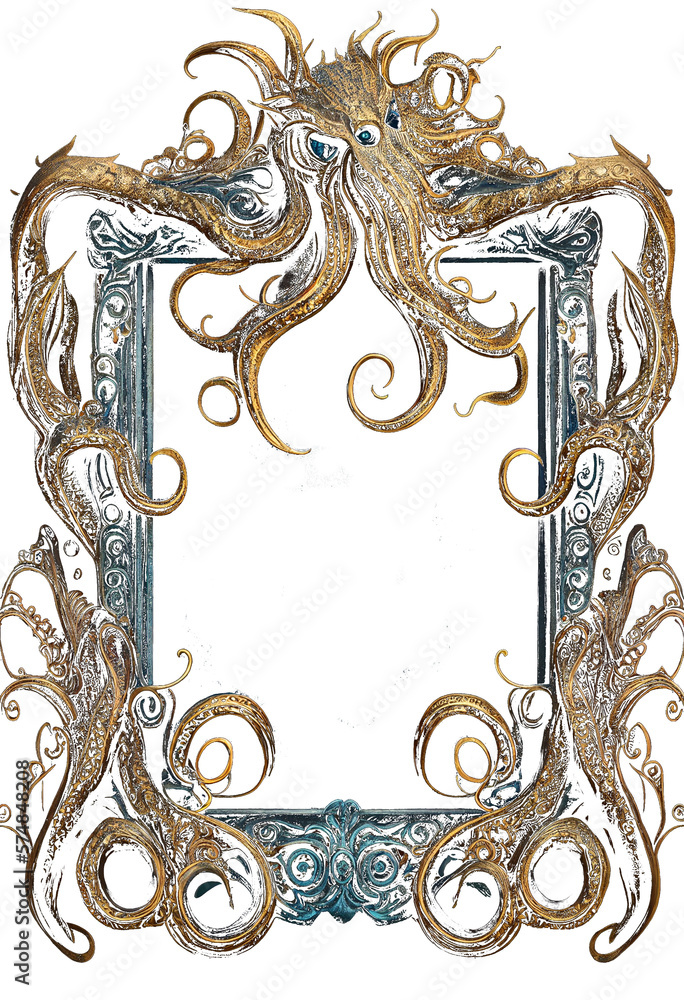 transparent Chuthulu monster of the deep gilded tentacles matte gold ...