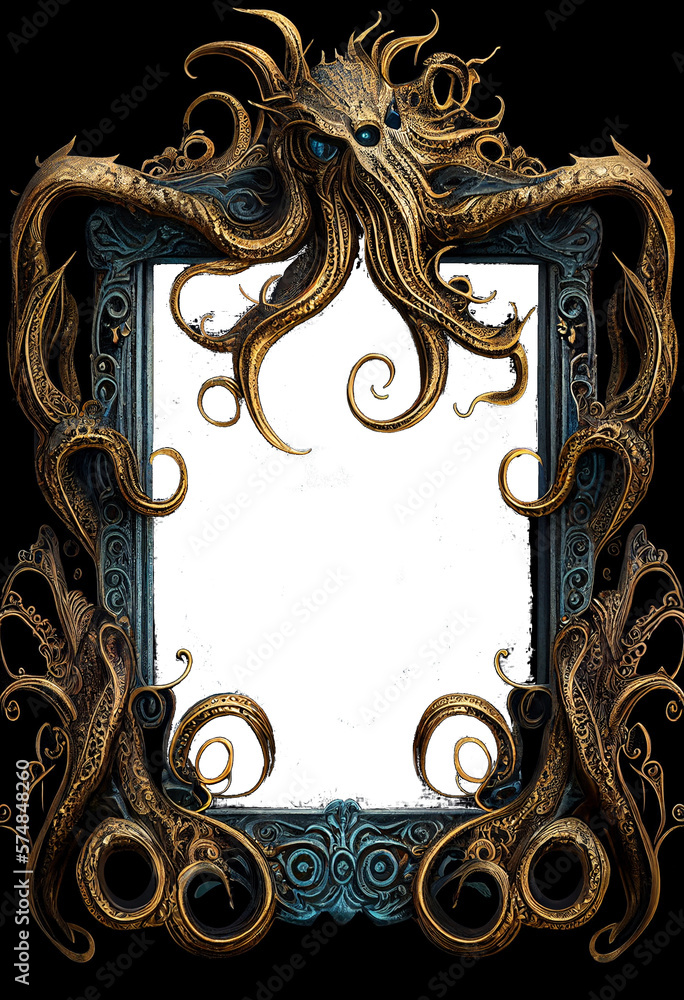 transparent Chuthulu monster of the deep gilded tentacles matte gold ...