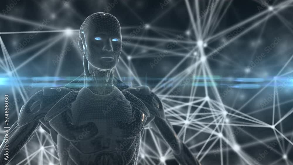 Futuristic Humanoid Robot With Binary Codes Using Ai Artificial Iot ...
