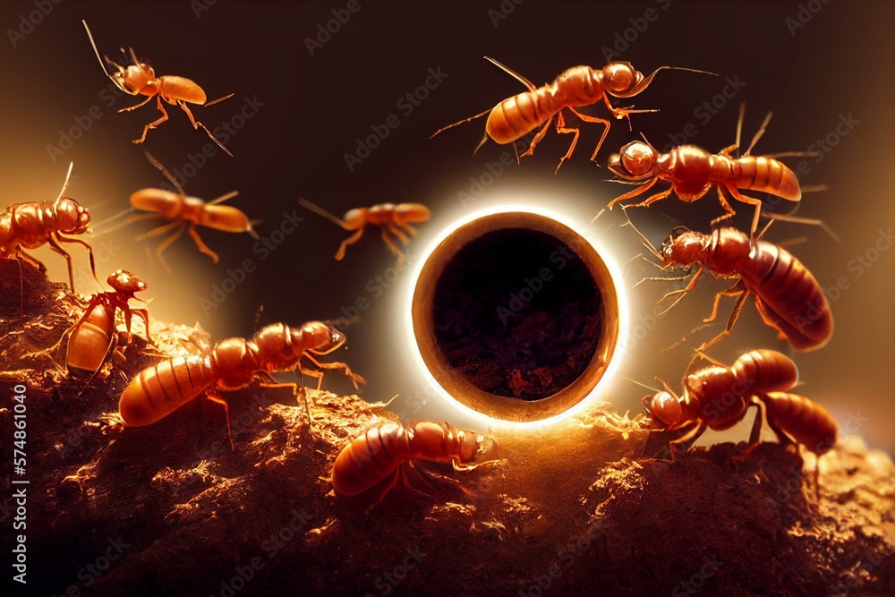 Termite Workers, Small termites, Work termites walk in the nest ...