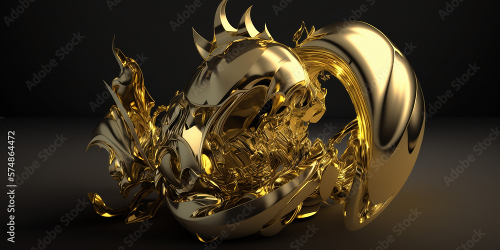 abstract gold background rendered in houdini Stock Illustration | Adobe ...