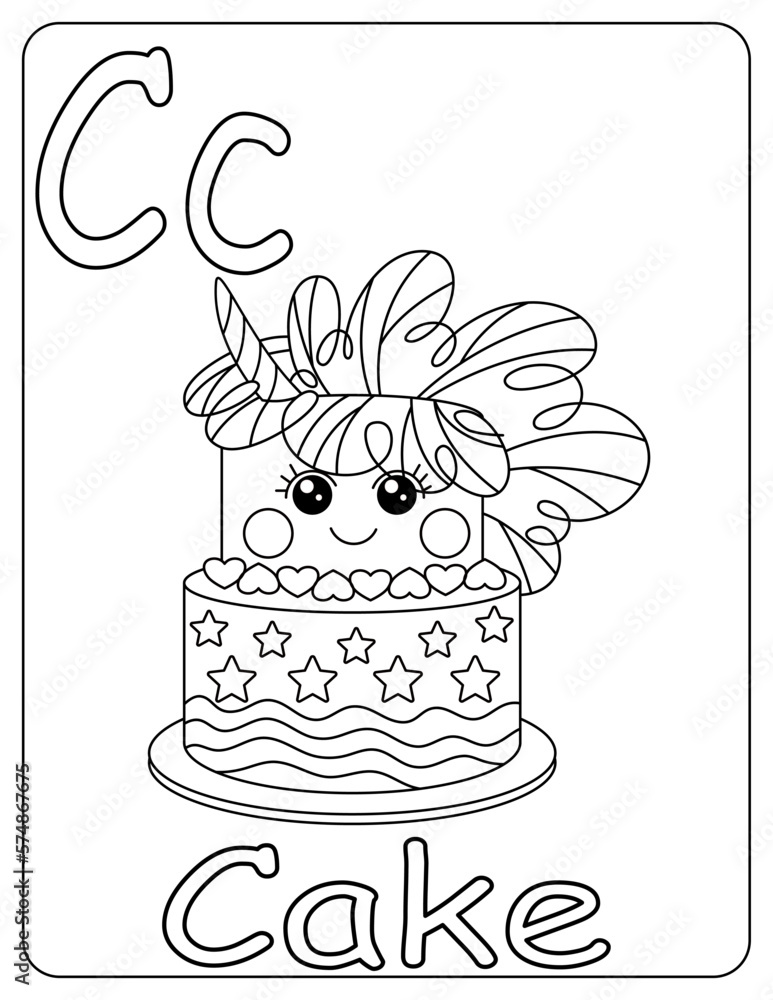 Kids ABC cards. Letter study set, english alphabet with food, animals ...