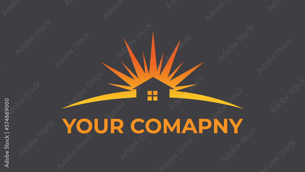 Sun Set Real Estate Logo Design, Real Estate Logo Design, Home Logo ...