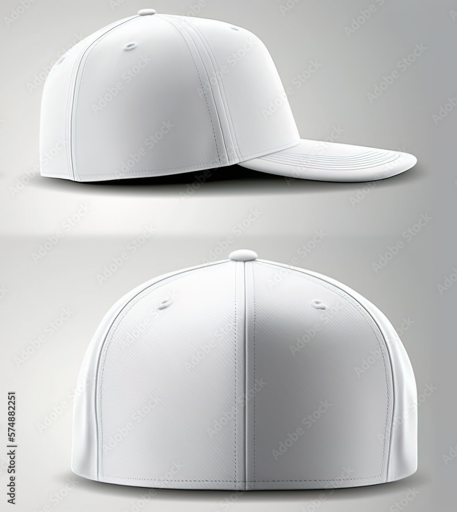 Blank white hat, side and back view template Stock Illustration | Adobe ...