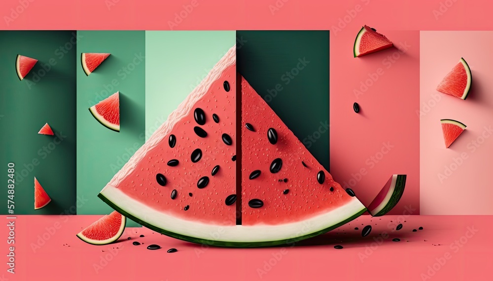 ภาพประกอบสต็อก Beautiful Designer Seasonal Background with Watermelon ...