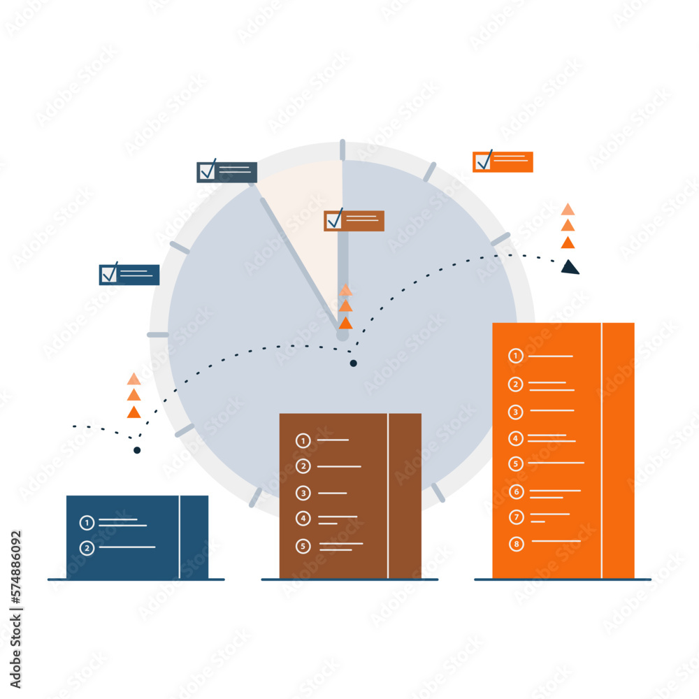 Strategy of long term planning vector illustration, financial and ...