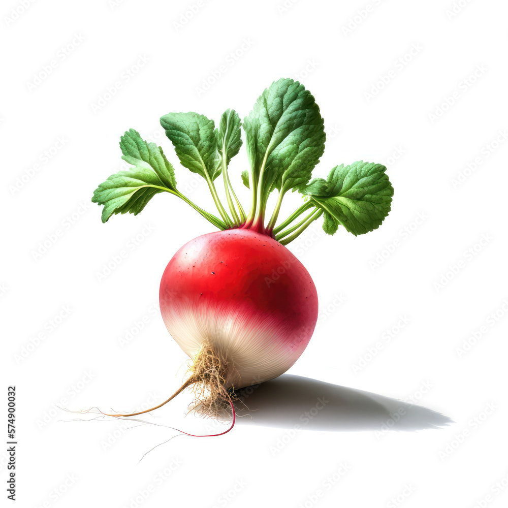 radish isolated on white background.generative AI. Stock Illustration ...