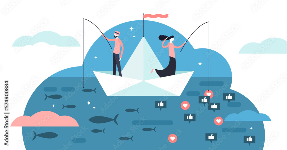 Fishing illustration, transparent background. Flat social media like ...