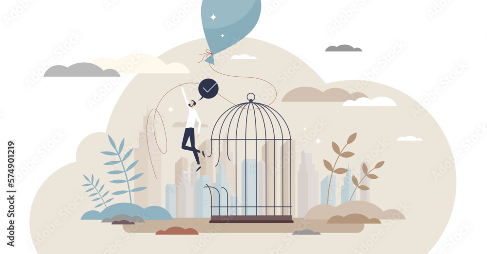 Workforce autonomy or freedom as free work opportunity tiny person ...