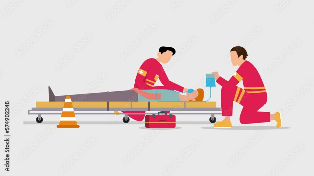 Paramedics and patient 2d animation in 4K UHD 3840x2160 vídeo de Stock ...