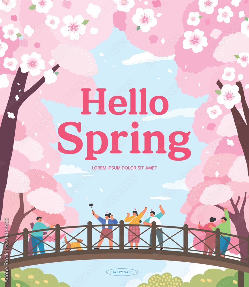 Spring template with beautiful flower. Vector illustration Stock Vector ...