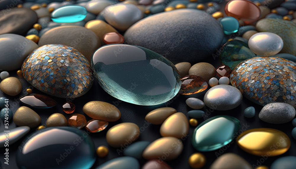 Photo & Art Print Beautiful pebbles for natural backgrounds, pebbles ...