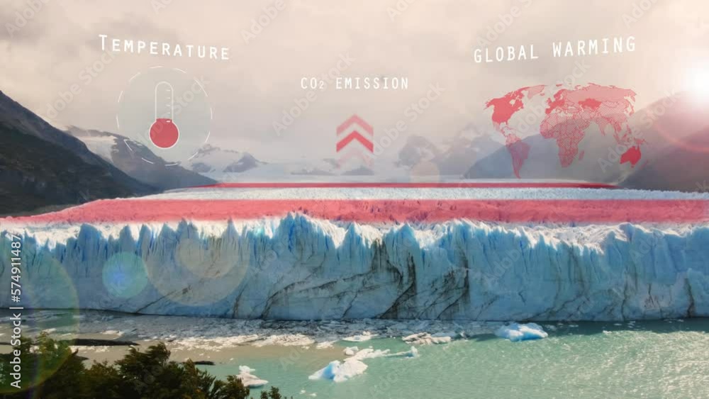 Vidéo Stock Global warming glaciar melting in Antarctica motion ...