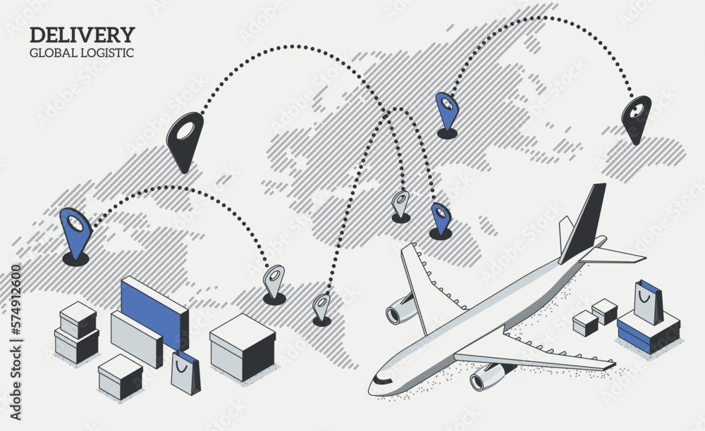 International logistic company worldwide operations with cargo ...