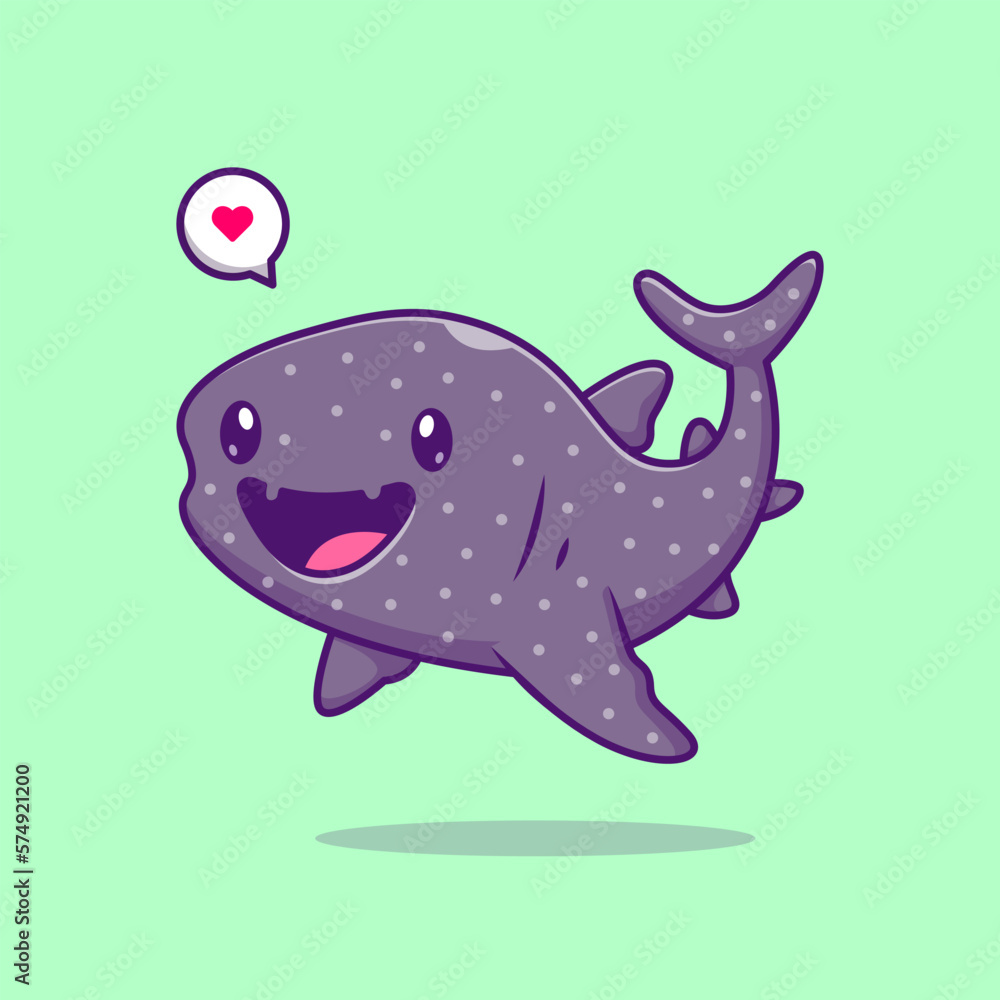 Cute Leopard Shark Cartoon Vector Icon Illustration. Animal Nature Icon ...