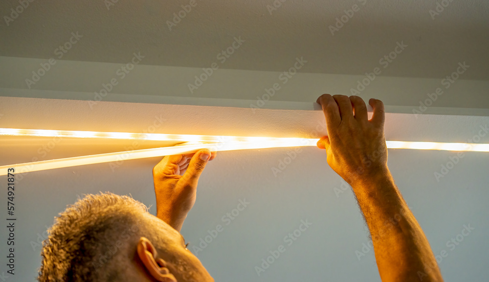 Installing led strip for lighting correctly on the surface of the ...