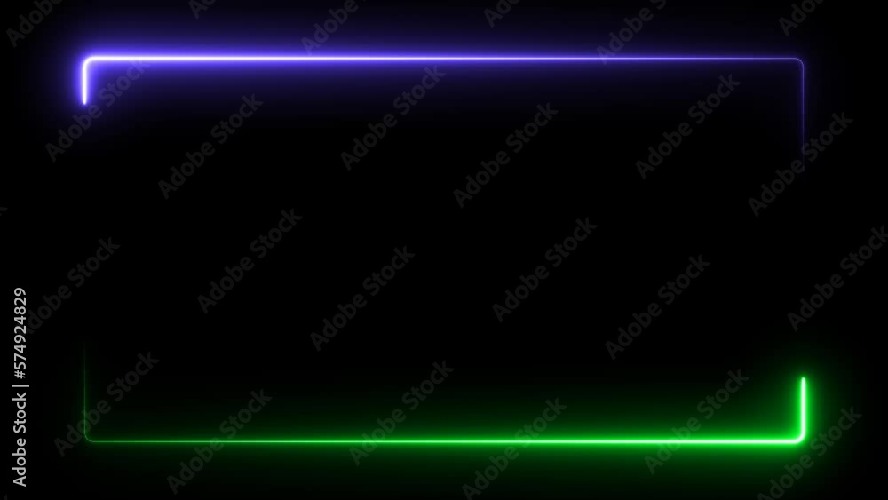 Neon glowing frame background. Blue and green lasers. repetitive motion ... Neon glowing frame background. Blue and green lasers. repetitive motion ...