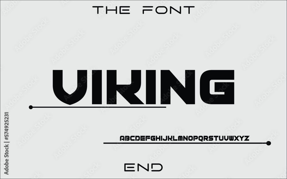 Vetor de VIKING Modern Bold Font. Regular Italic Number Typography ...