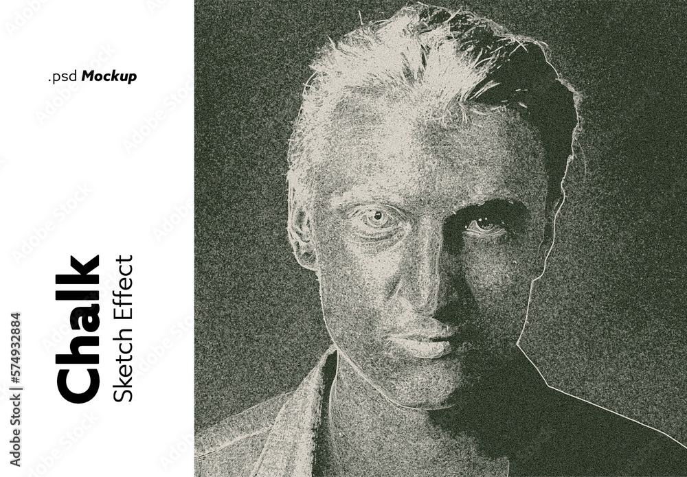 Chalk Sketch Photo Effect Stock Template | Adobe Stock