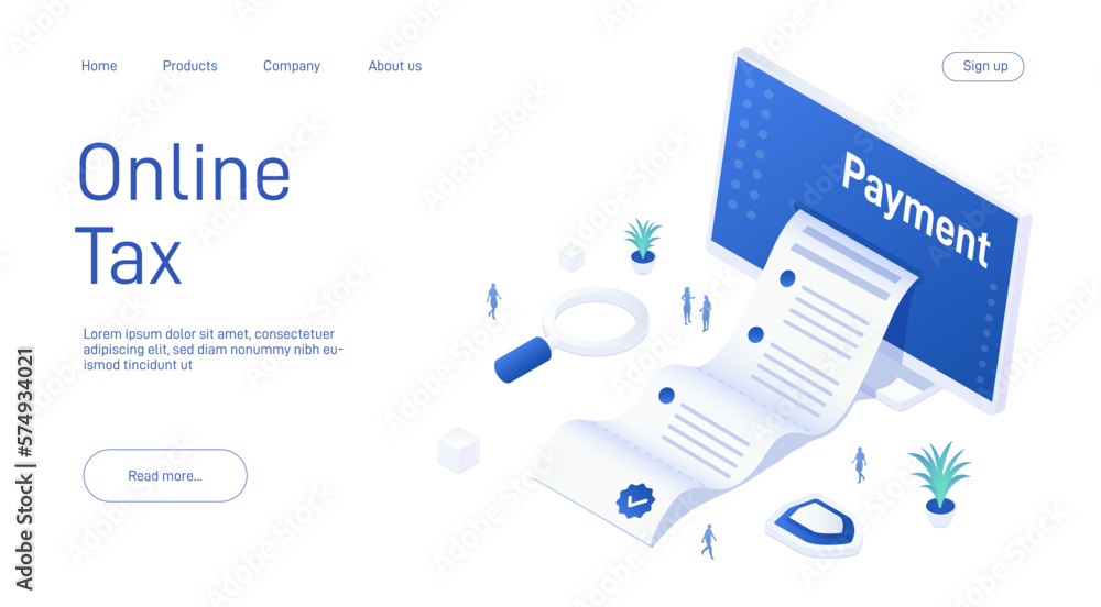 Tax form concept in isometric vector design. Taxation of income as ...