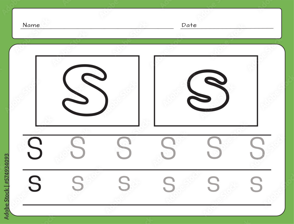 Letter Writing Guide. Tracing letters. Uppercase and lowercase letter S ...