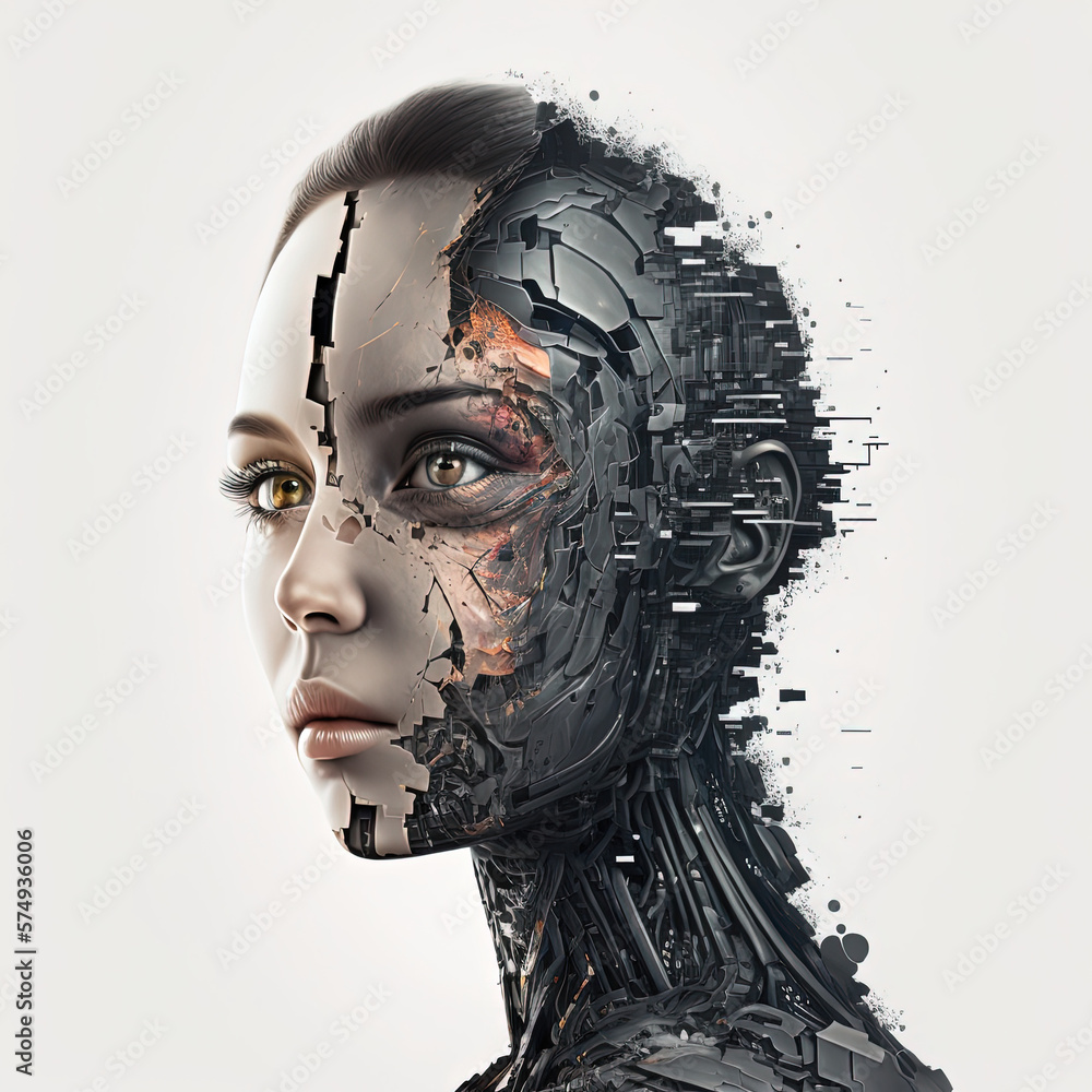 Girl Cyborg From The Future, Generative AI, Generative, AI, Model ...