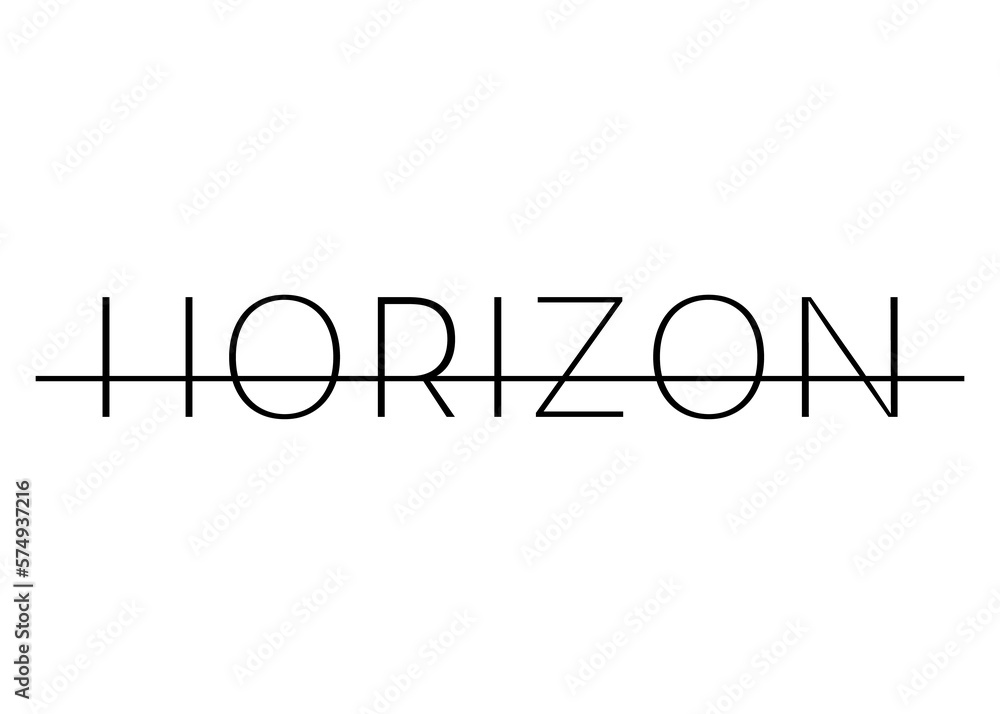 Logo aislado con letras de la palabra Horizon en texto manuscrito con ...