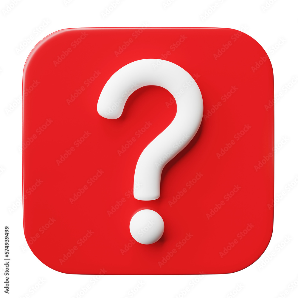 3D question mark icon or ask faq answer solution isolated on ...