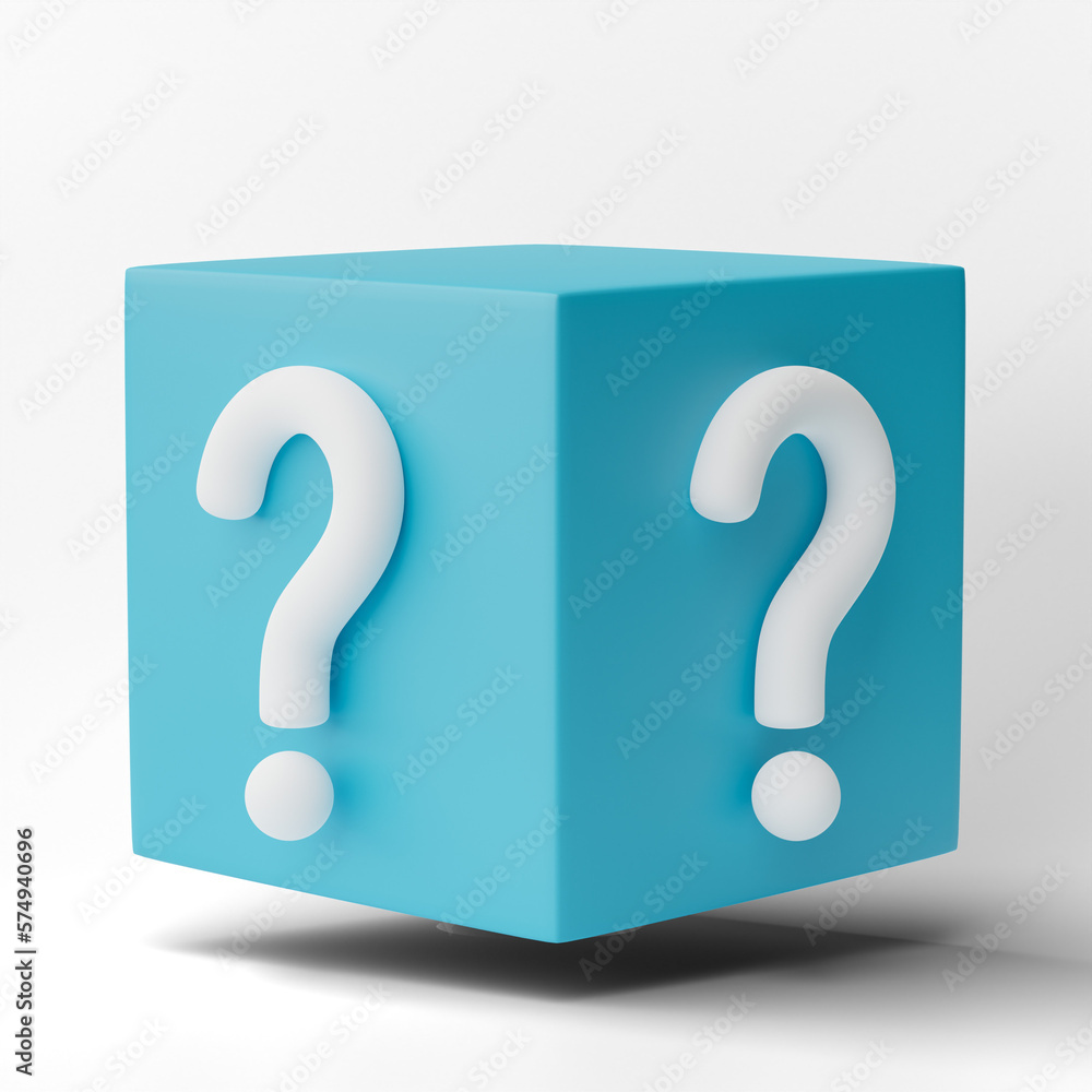 3D box with question mark sign isolated on transparent background, png ...